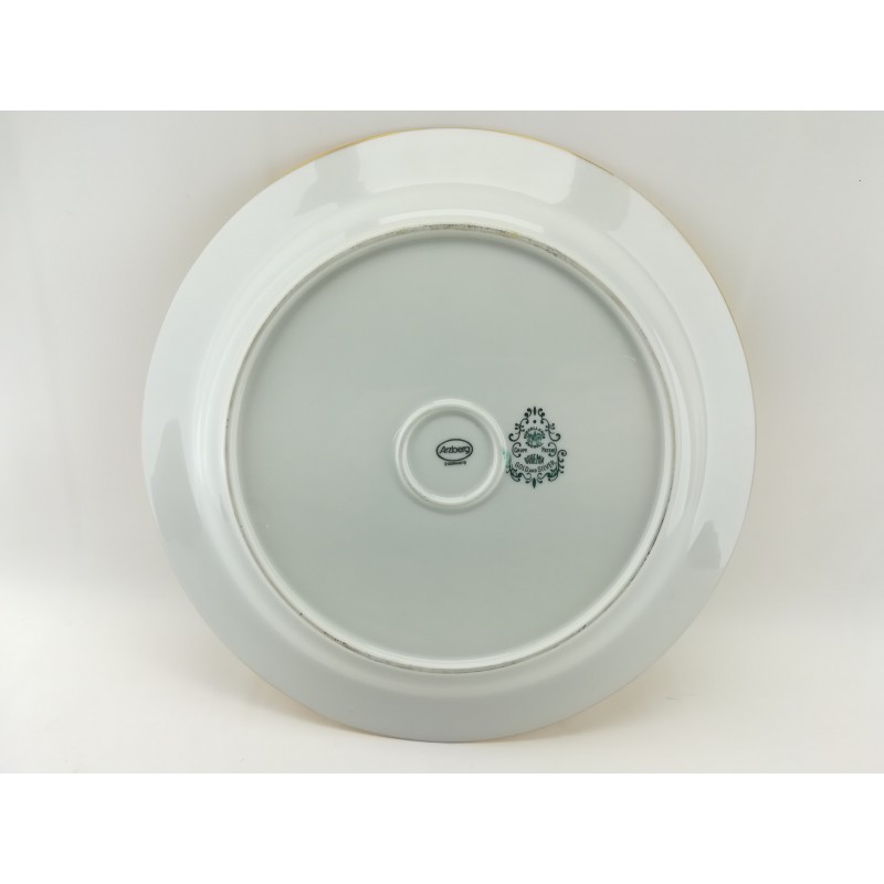 PLATO PORCELANA SNEROLL BOHEMIA DECORADO EN ORO Y PLATA (MARCA DE USO)