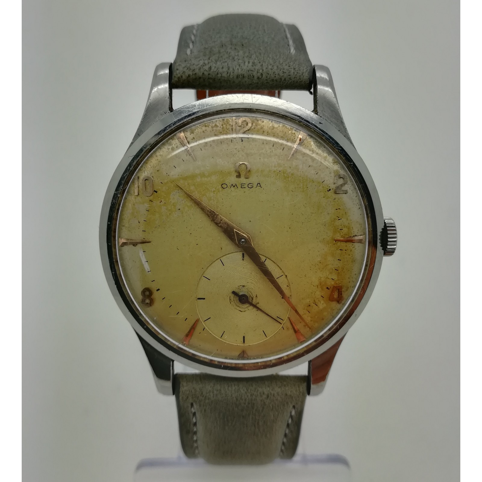 VINTAGE OMEGA CALIBRE 266 ACERO DE 1952 (CON DESGASTE) DE SEGUNDA MANO