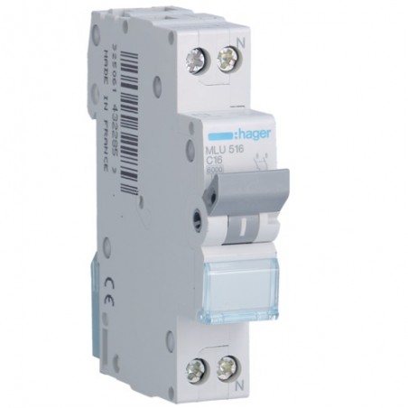 Interruptor automático magnetotérmico serie ML, 1P+N, 16A, C, 6KA Nuevo (Desprecintado)