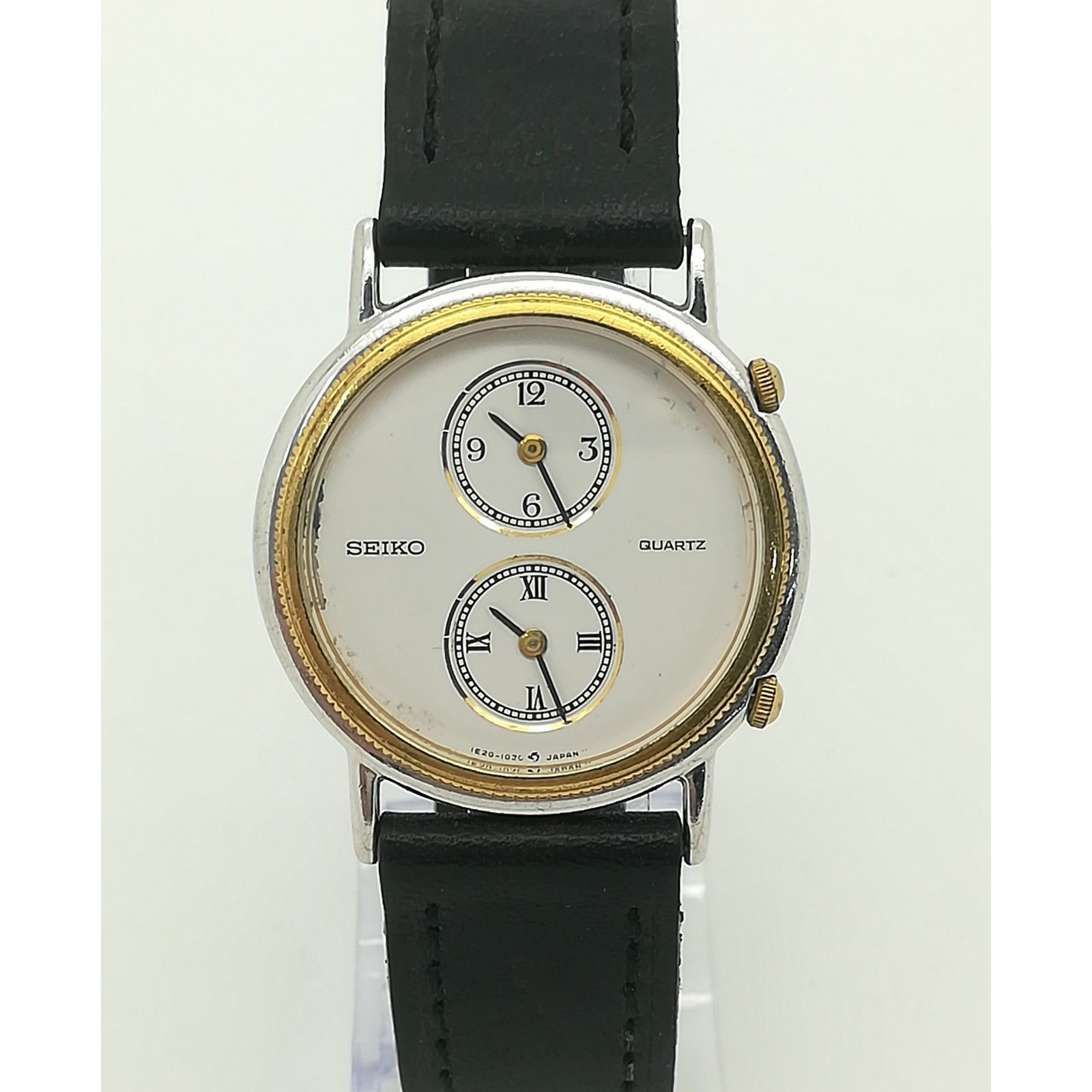 Reloj de cuarzo SEIKO Dual Time 1e20-0160 29mm de segunda mano