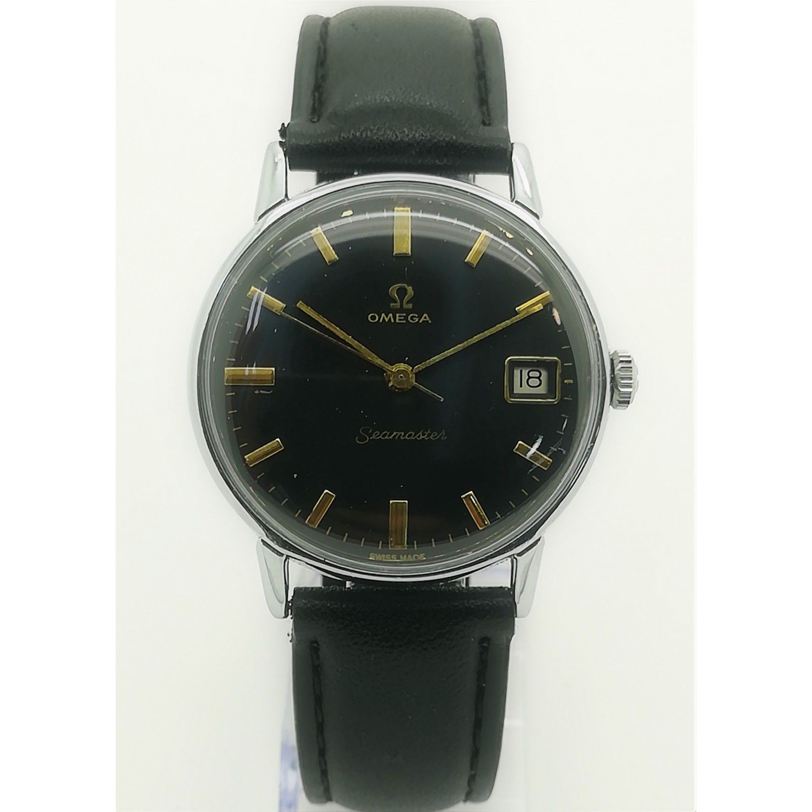 Reloj de Cuerda OMEGA Seamaster Date Negro Calibre 610 Vintage 34mm de ...
