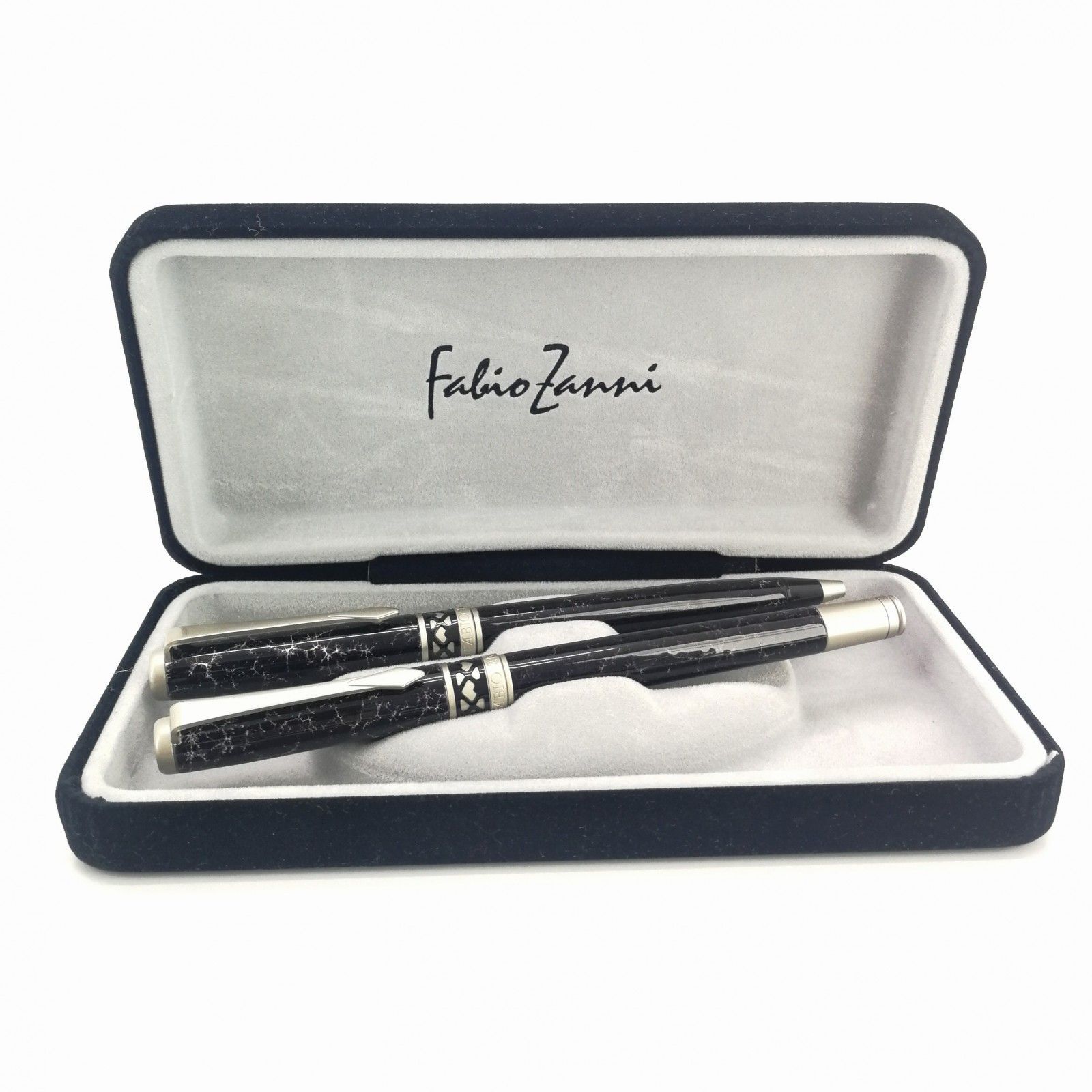 Set pluma estilográfica y bolígrafo FABIO ZANNI con estuche seminuevo