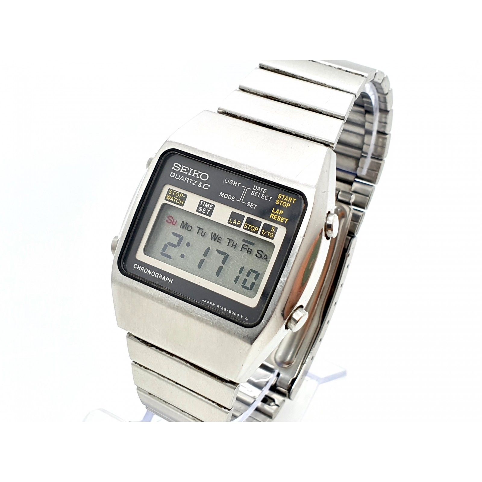 Reloj cuarzo SEIKO A128-5000 Vintage Chronograph Digital de segunda mano