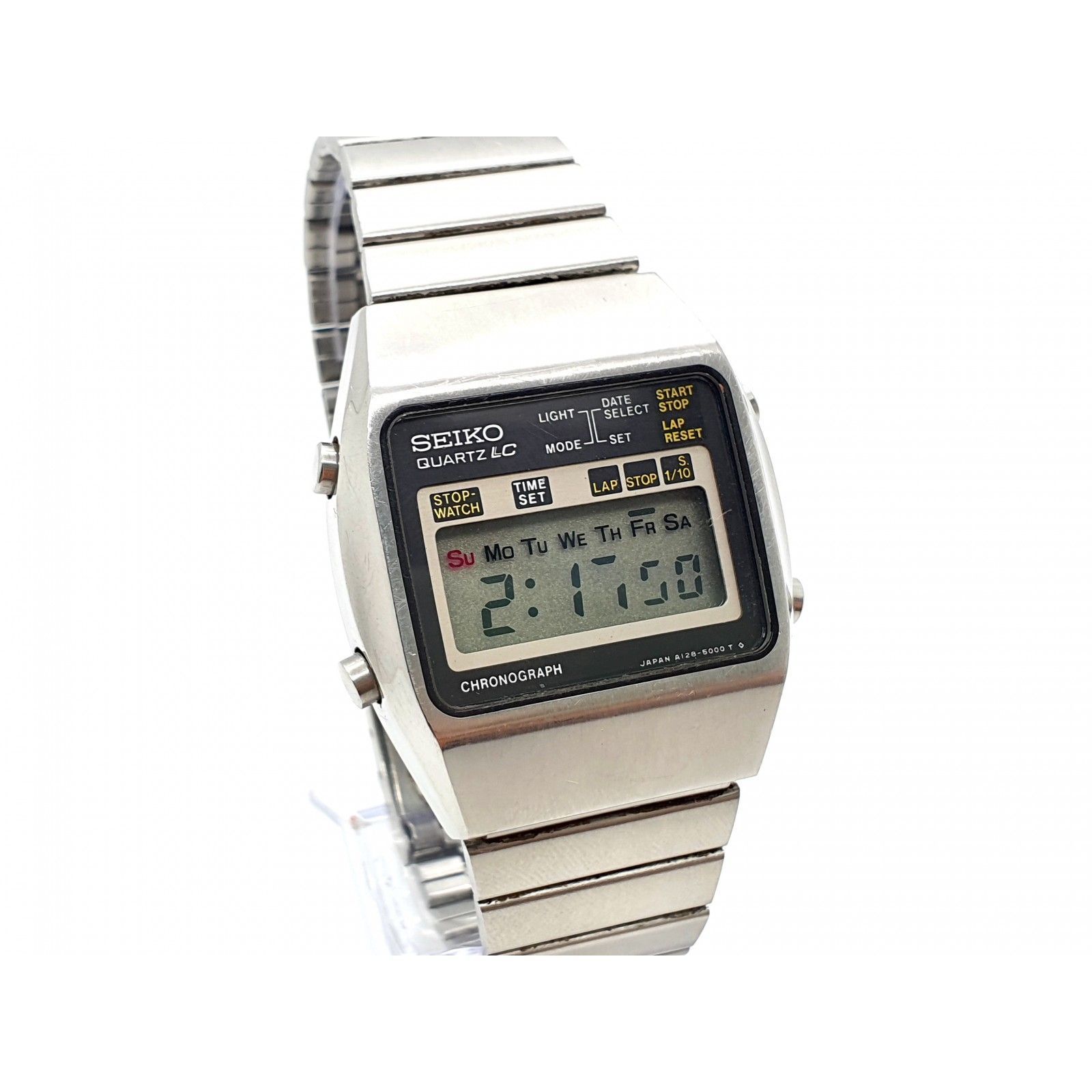 Reloj cuarzo SEIKO A128-5000 Vintage Chronograph Digital de segunda mano