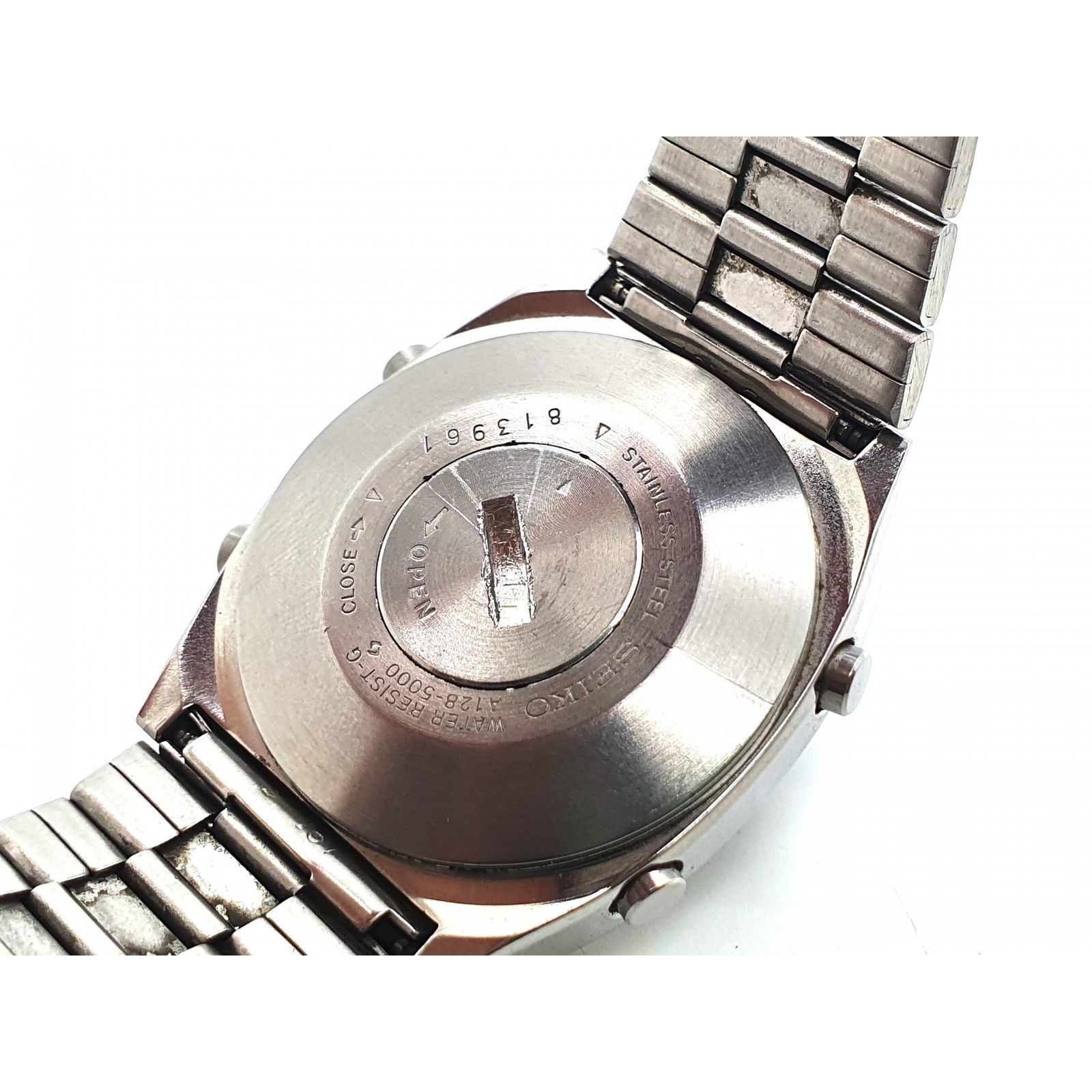 Reloj cuarzo SEIKO A128-5000 Vintage Chronograph Digital de segunda mano