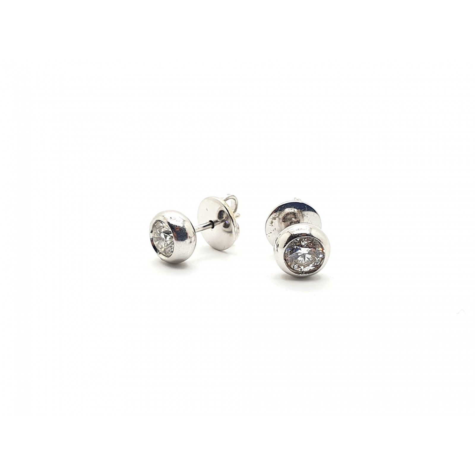 Pendientes Dormilonas de Oro Blanco 18KT 4,6 GR con diamantes de ...