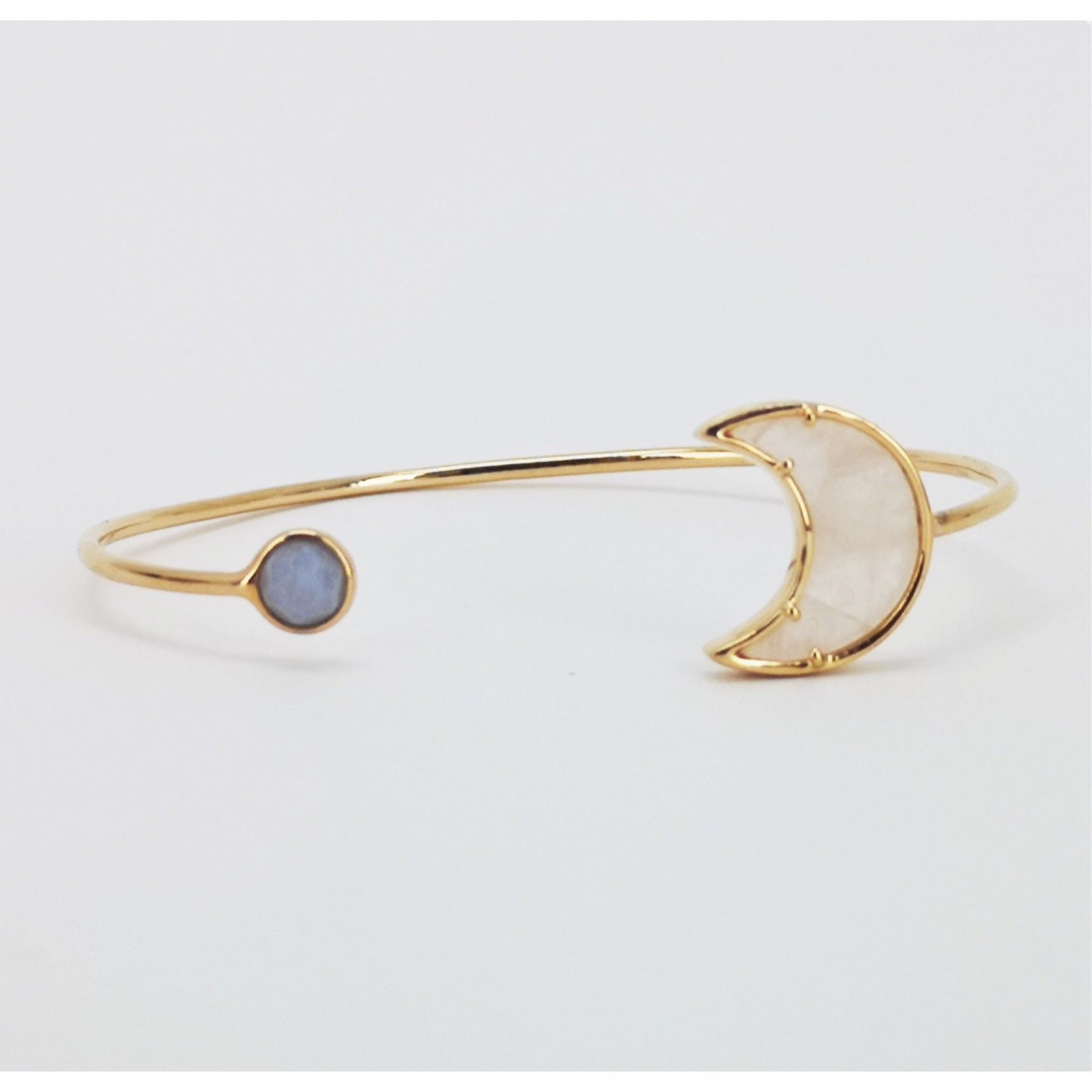 Pulsera TOUS Luna colección Eugenia en plata vermeil con cuarzo rosa y ...