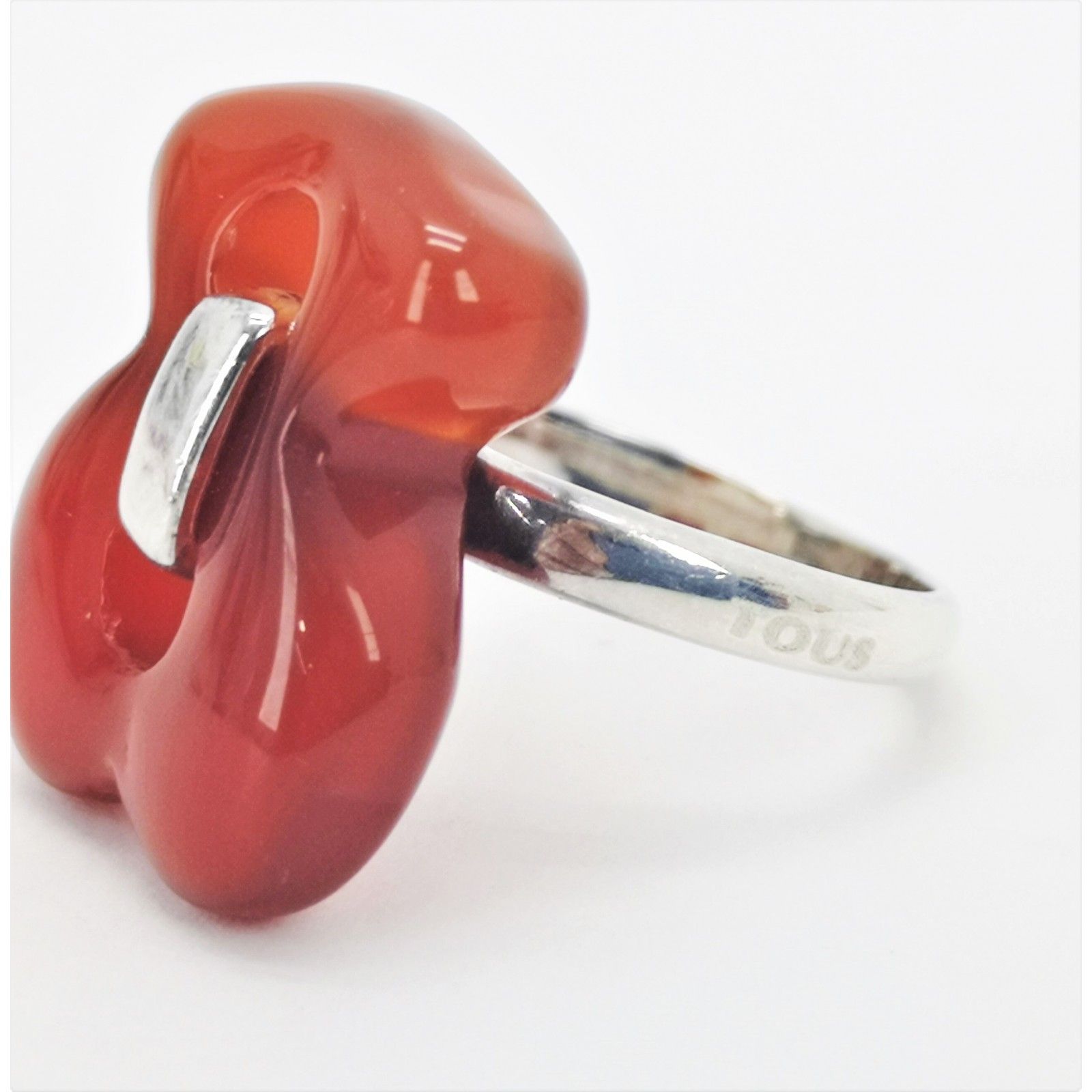 Anillo TOUS Cruise en Plata 1ª Ley con Gema color marrón en forma de oso