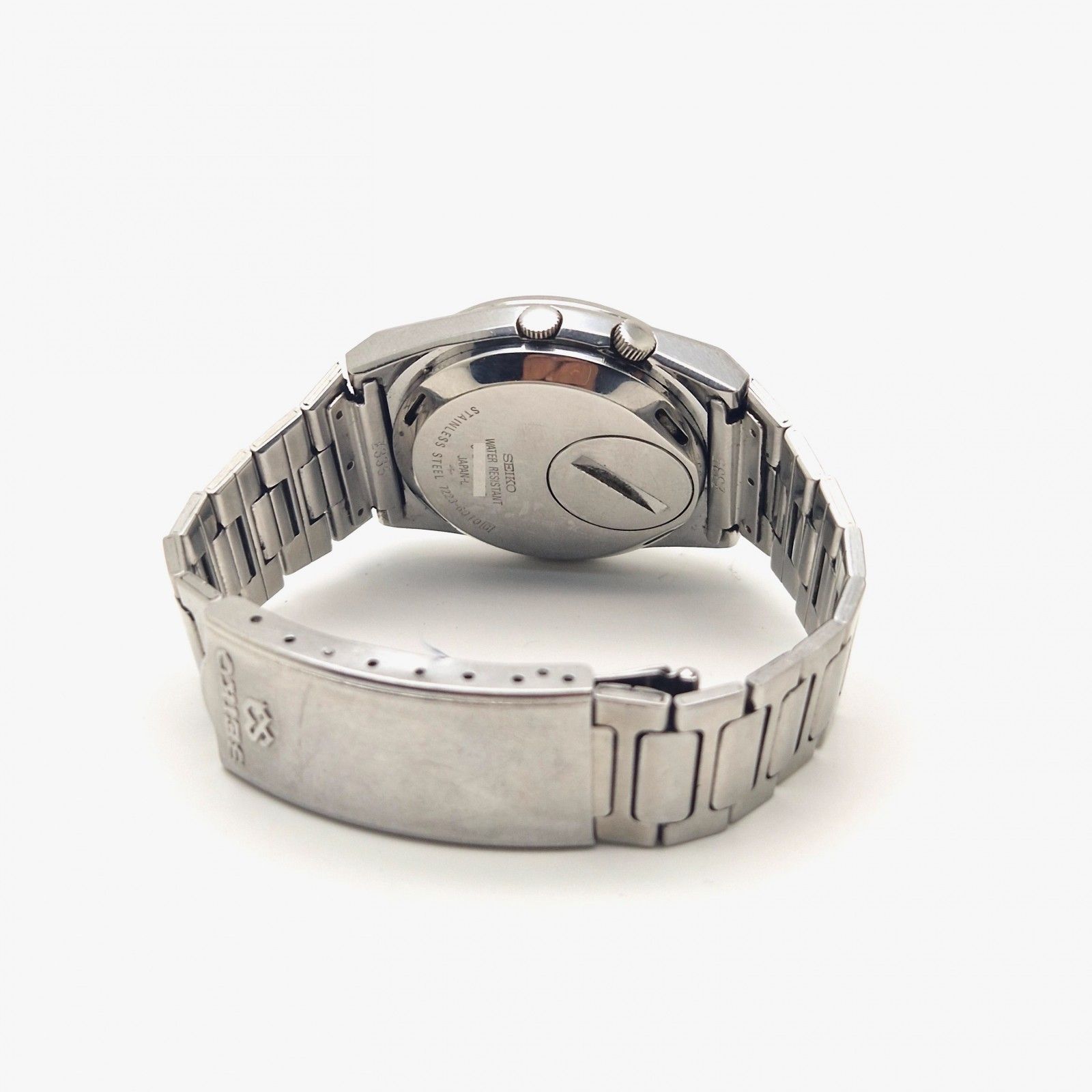 Reloj vintage años 80 cuarzo Seiko 7223-6010 con alarma acero inoxidable de segunda mano