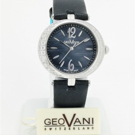 Reloj suizo GEOVANI GOL546-SL-D8 de acero inoxidable con 81 diamantes ...