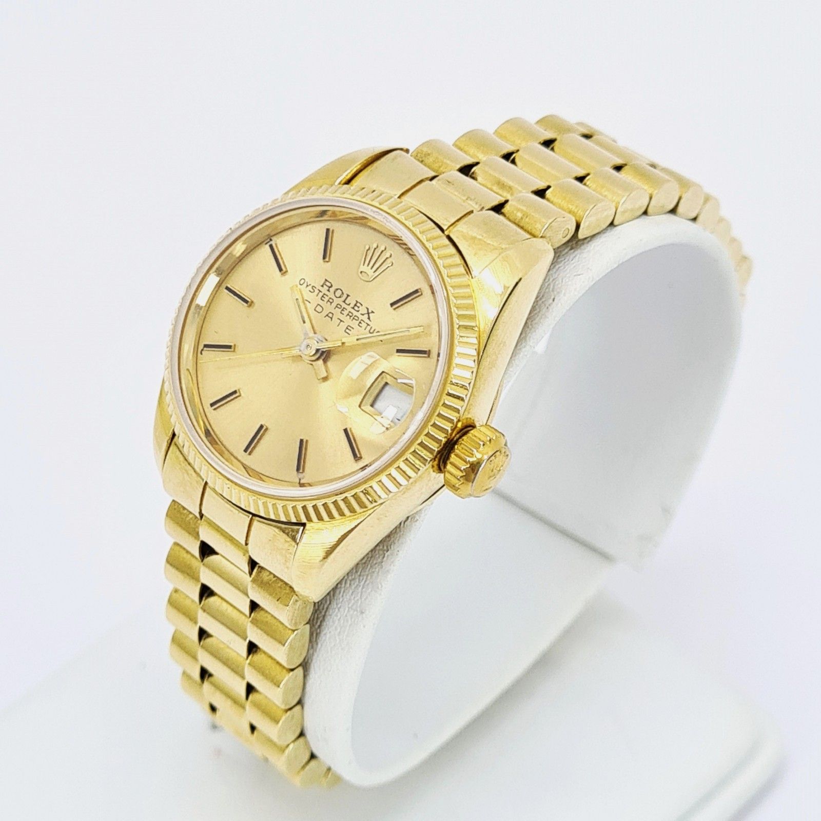 Reloj de ORO 18kt ROLEX Oyster Perpetual Date Lady Automático 24mm 67.6 ...