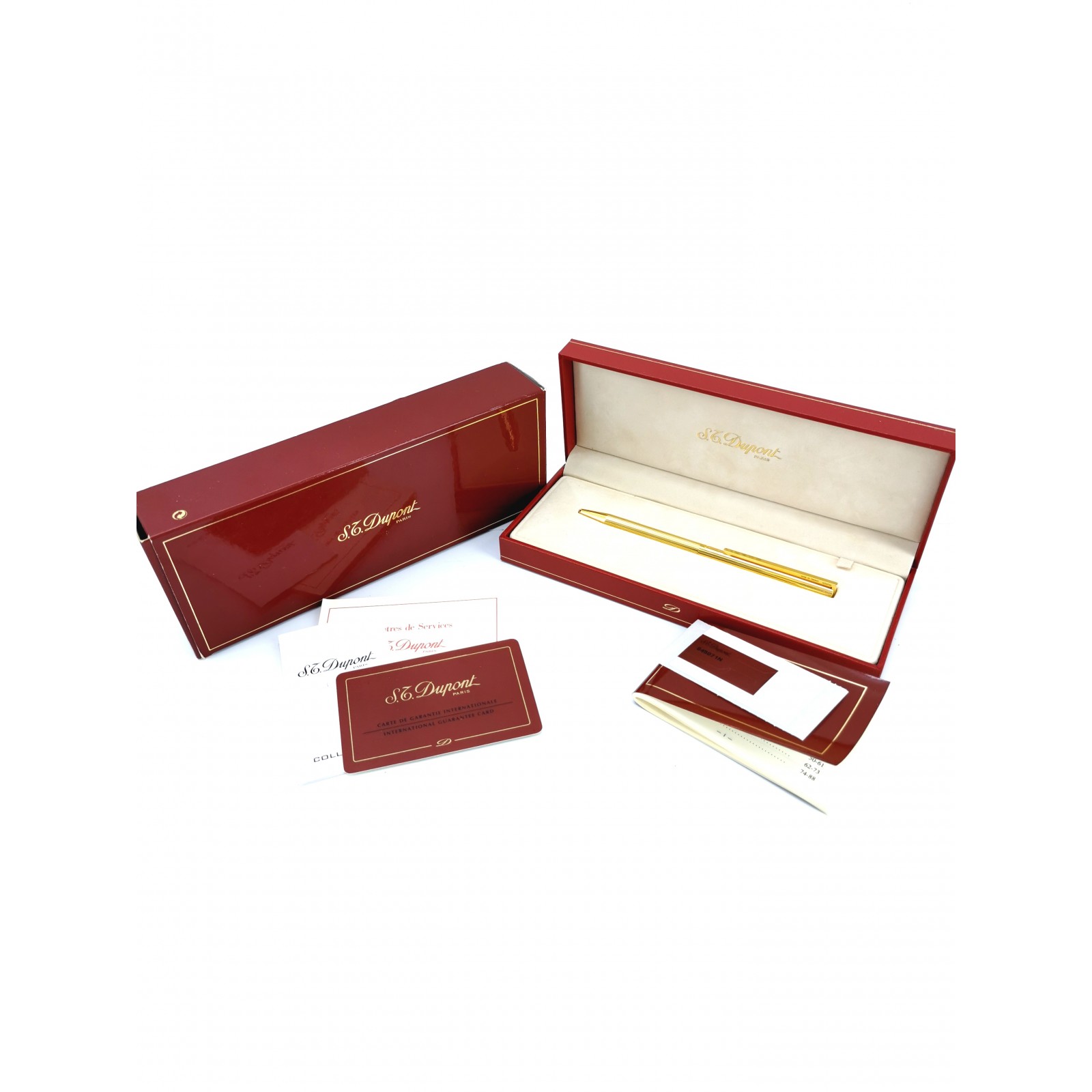 Bolígrafo S.T. Dupont Classic Line Plaqué Oro Con Caja y Documentos